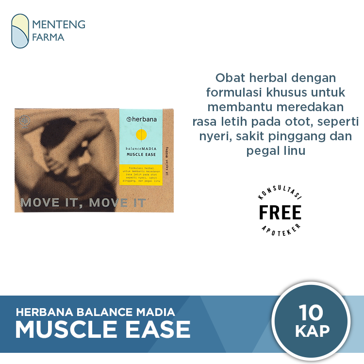 Herbana Balance Madia Muscle Ease 10 Kaplet - Meredakan Nyeri Otot dan – Apotek