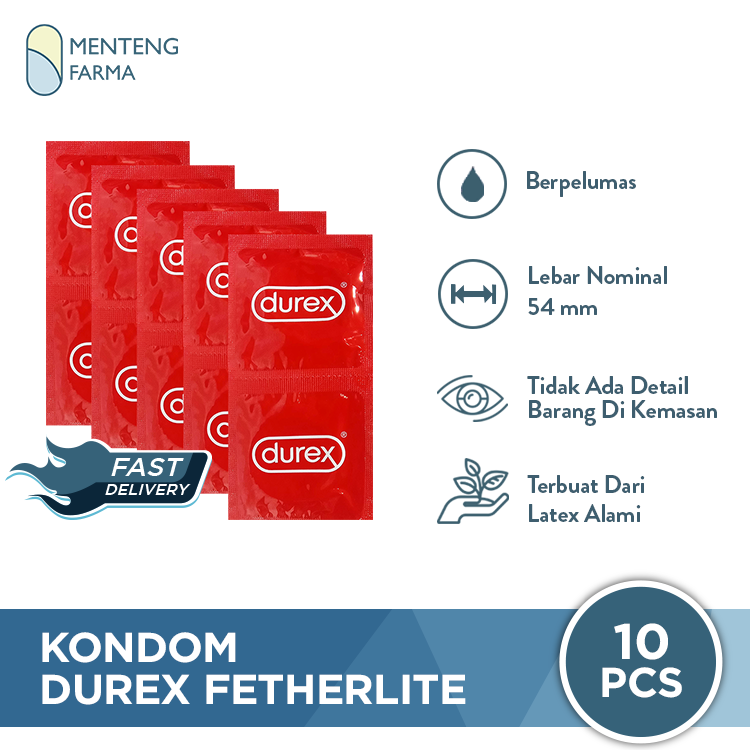 Kondom Durex Fetherlite Isi 10 Pcs Tanpa Dus Kemasan Apotek 5214