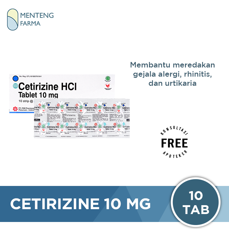 Cetirizine 10 mg 10 Tablet - Obat Rhinitis dan Gatal Alergi – Apotek