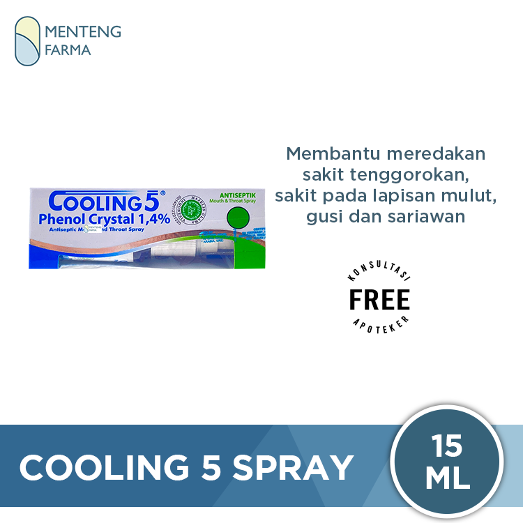 Cooling 5 Spray (Cool Mint) - Obat Sariawan dan Sakit Tenggorokan – Apotek