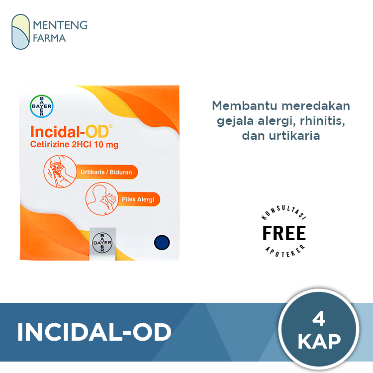 Incidal-OD 4 Kapsul - Obat Alergi Rhinitis Urtikaria – Menteng Farma
