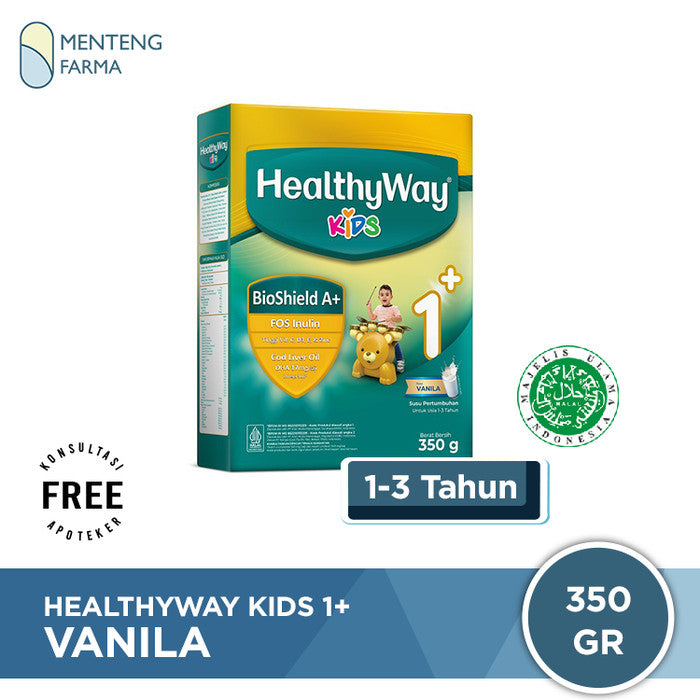 HealthyWay Kids 1+ Vanila 350 Gr Susu Pertumbuhan Anak 1 - 3 Tahun – Apotek