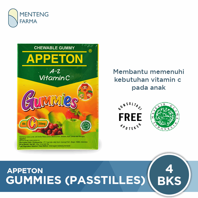 Appeton Gummies (Passtilles) 4 Sachet - Permen Gummy Vitamin C Anak ...