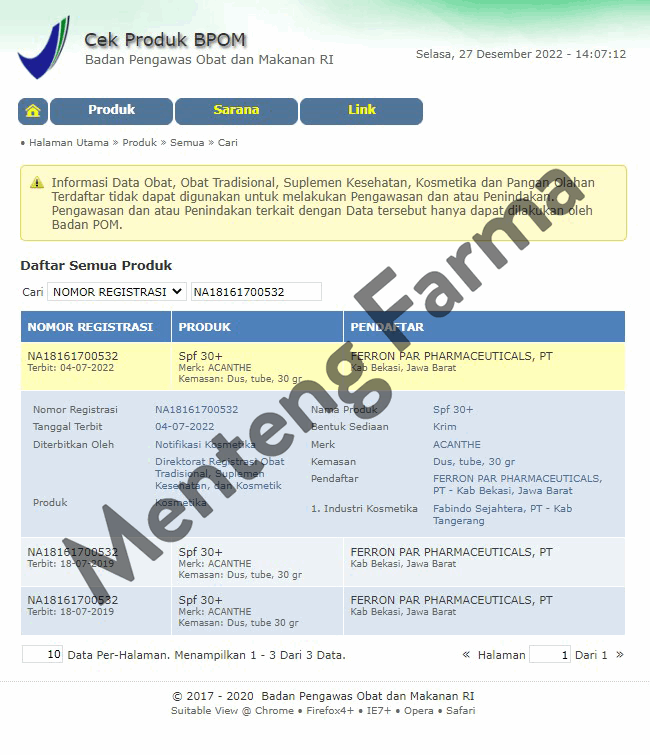 Acanthe Cream 30 Gr - Tabir Surya SPF 30 – Apotek