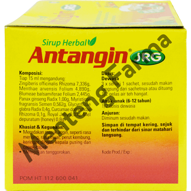 Antangin JRG Cair 12 Sachet - Sirup Masuk Angin, Meriang, Mual, Pusing ...