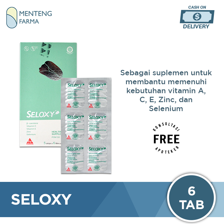 Seloxy 6 Kaplet - Vitamin A, C, E, Zinc dan Selenium – Apotek