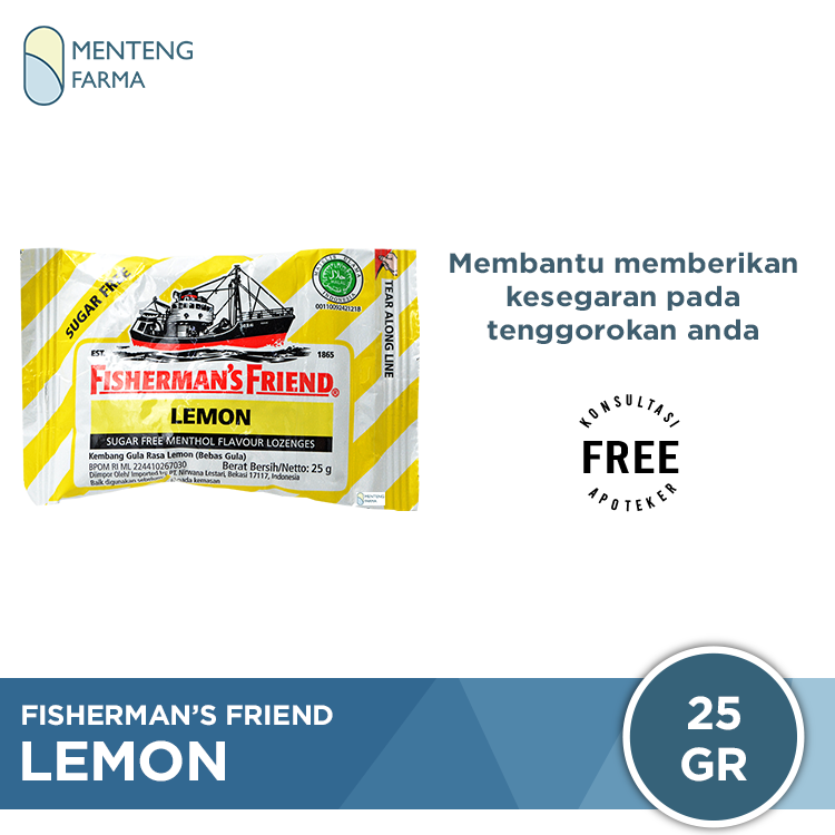 Fisherman's Friend Lemon Sugar Free - Permen Pelega Tenggorokan – Apotek