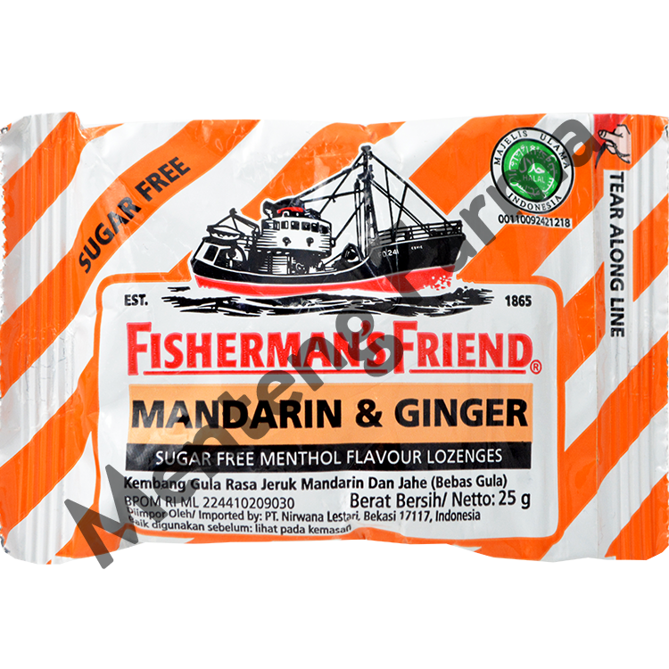Fisherman's Friend Mandarin & Ginger Sugar Free - Permen Pereda Tenggo ...