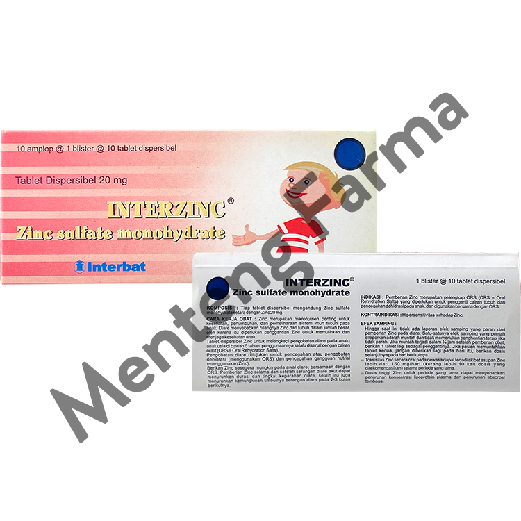 Interzinc 20 mg 10 Tablet - Obat Diare Anak – Apotek