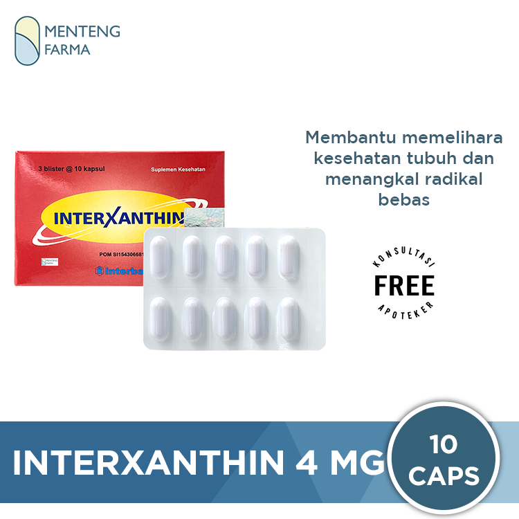 Interxanthin 4 mg 10 Kapsul - Antioksidan Untuk Daya Tahan Tubuh – Apotek