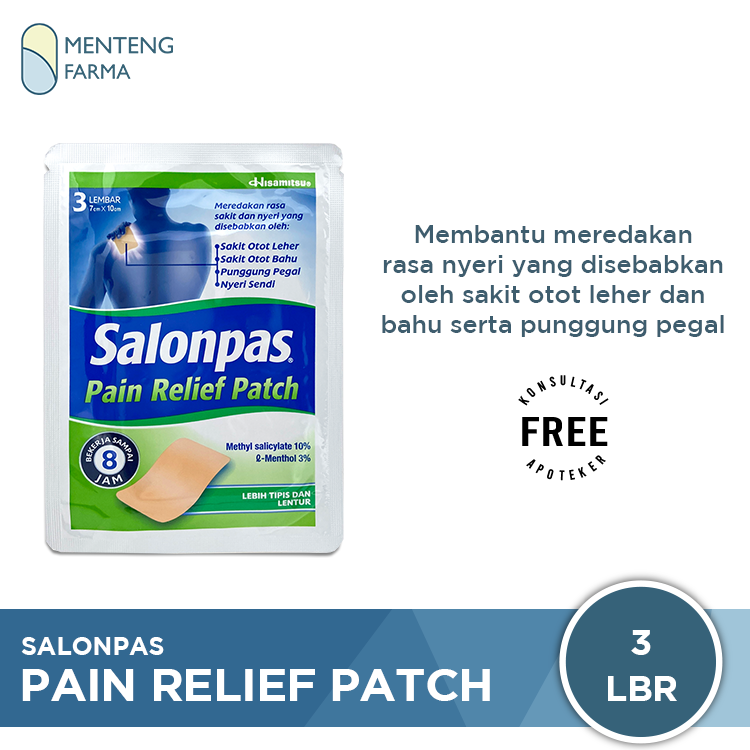 Salonpas Pain Relief Patch 3 Lembar - Koyo Nyeri Otot dan Sendi – Apotek