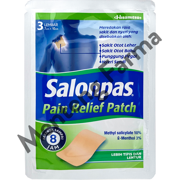 Salonpas Pain Relief Patch 3 Lembar - Koyo Nyeri Otot dan Sendi – Apotek