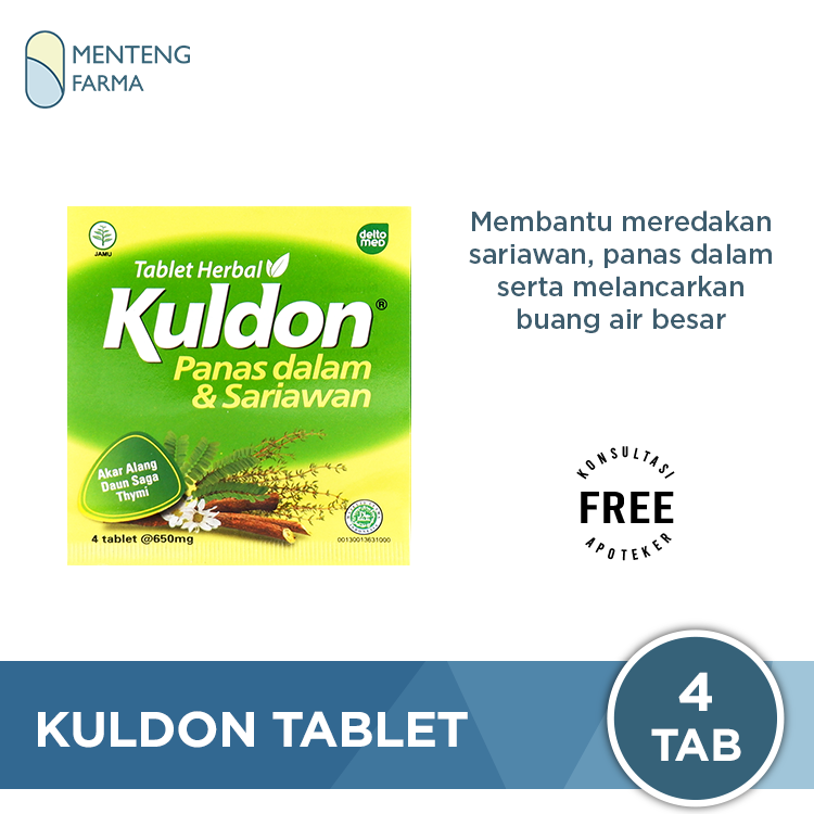 Kuldon 4 Tablet - Tablet Herbal Panas Dalam & Sariawan – Apotek