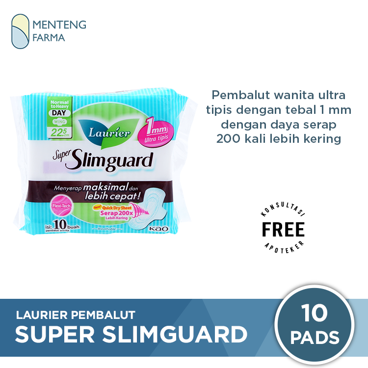 Laurier Super Slim Guard 22.5cm 10 Pads - Pembalut Super Tipis – Apotek