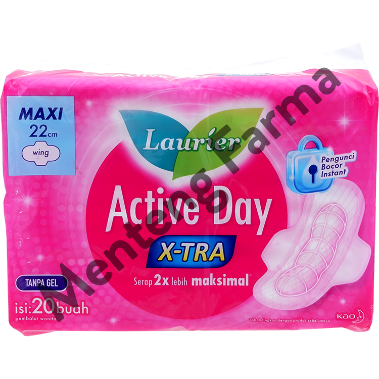 Laurier Active Day X-Tra Wing 20 Pads - Pembalut Wanita Wings 22 Cm ...
