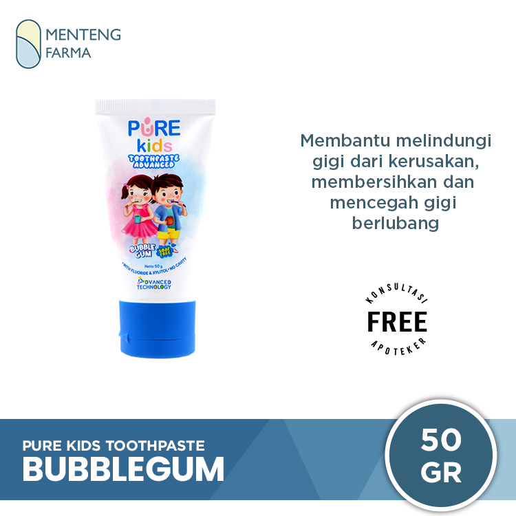 Pure Kids Toothpaste Bubblegum 50 Gram - Pasta Gigi Anak – Apotek