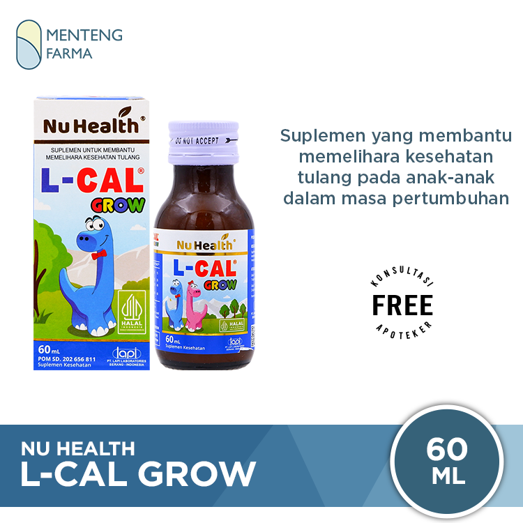 Nu Health L-Cal Grow 60 mL - Suplemen Kesehatan Tulang Anak – Apotek