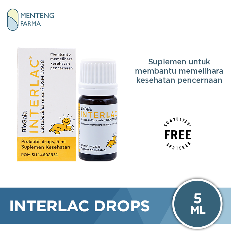 Interlac Drops 5 mL - Suplemen Kesehatan Saluran Cerna Bayi dan Anak ...