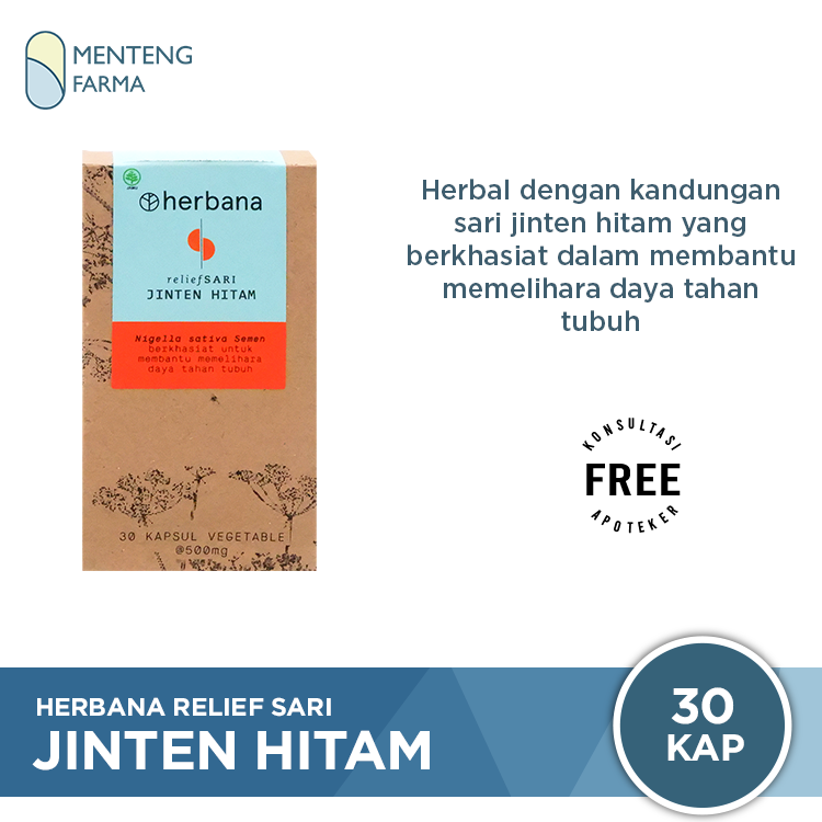 Herbana Relief Sari Jinten Hitam 30 Kapsul - Memelihara Daya Tahan Tub ...