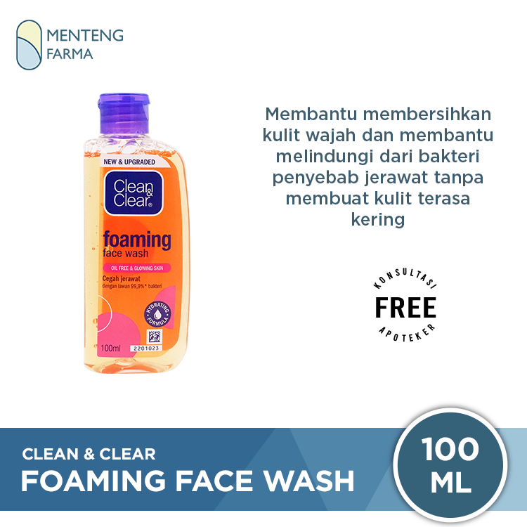 Clean & Clear Foaming Face Wash 100 mL - Sabun Cuci Muka Pembersih Waj ...