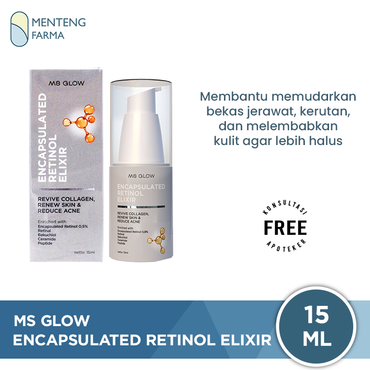 Ms Glow Encapsulated Retinol Elixir 15 mL - Menyamarkan Kerutan dan Be ...