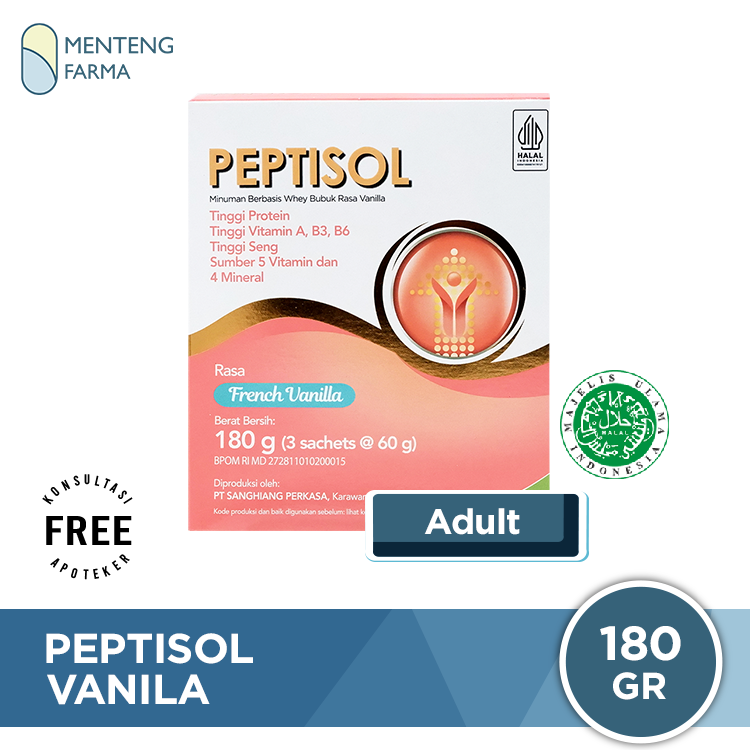 Peptisol Vanila 180 Gram - Susu Tinggi Protein Pemulihan Pasca Sakit ...