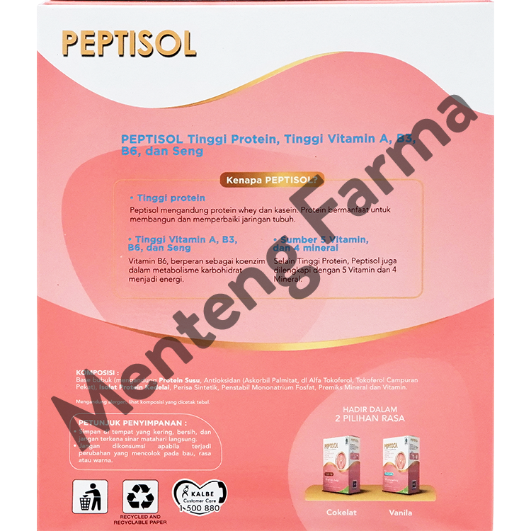 Peptisol Vanila 180 Gram - Susu Tinggi Protein Pemulihan Pasca Sakit ...