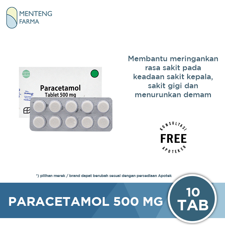 Paracetamol 500 Mg Strip 10 Kaplet - Pereda Nyeri dan Demam – Apotek