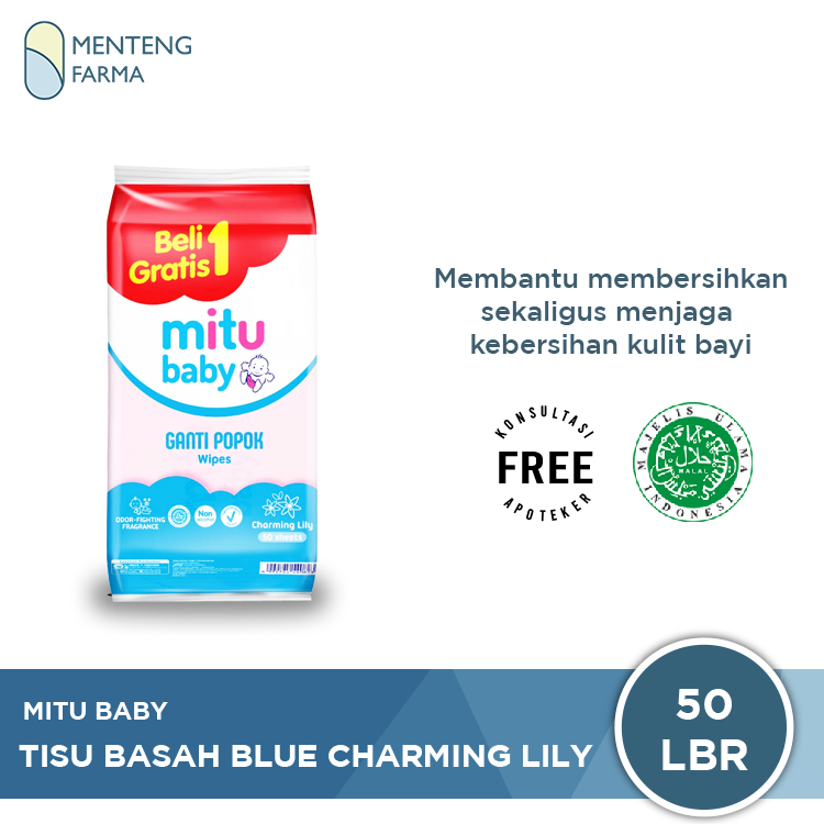Mitu Tissue Basah Ganti Popok Blue isi 50 Lembar – Apotek