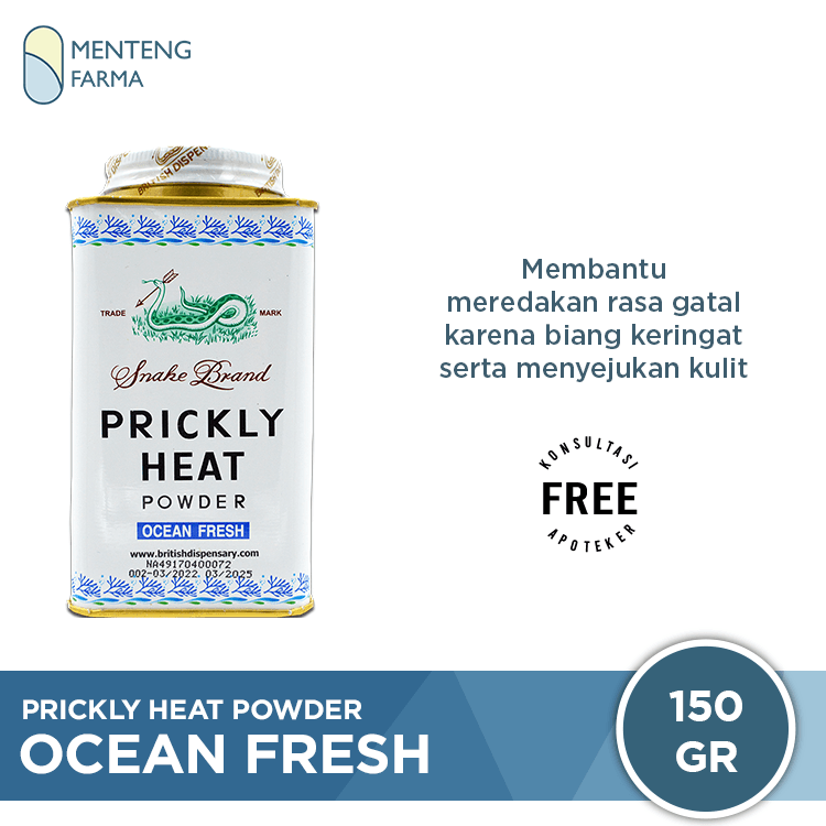 Prickly Heat Powder Ocean Fresh 150 Gram - Bedak Antiseptik Gatal & Bi ...