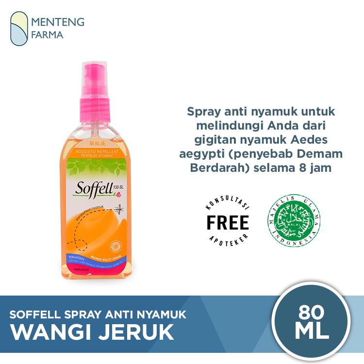 Soffell Spray Wangi Kulit Jeruk 80 mL - Cairan Spray Anti Nyamuk – Apotek