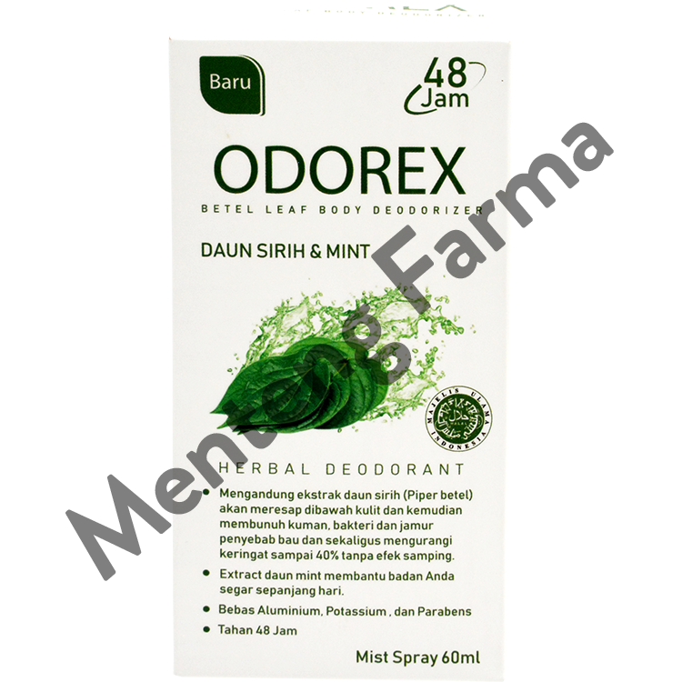 Odorex Herbal Deodorant Spray 60 mL - Mengatasi Keringat dan Bau Badan ...