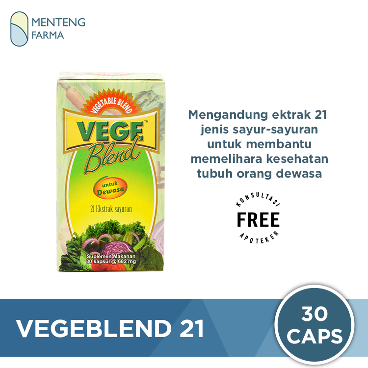 Vegeblend 21 Adult 30 Kapsul - Suplemen Ekstrak 21 Jenis Sayuran – Apotek