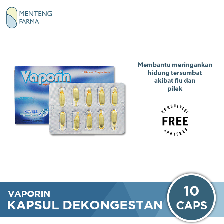 Vaporin Kapsul Dekongestan Inhalasi Isi 10 Kapsul Lunak – Apotek