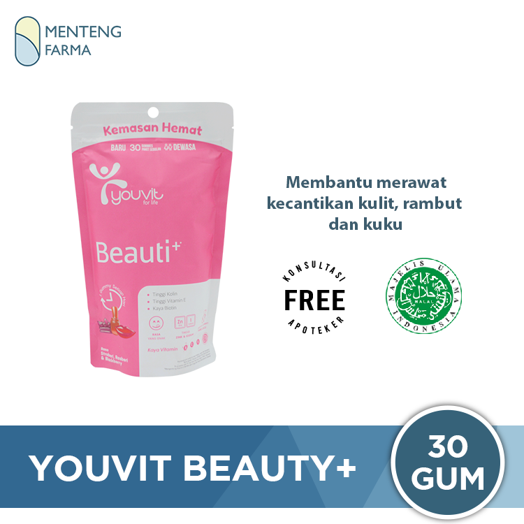Youvit Beauty+ 30 Gummies - Multivitamin Kesehatan Kulit Kuku dan Ramb ...