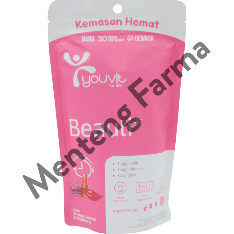 Youvit Beauty+ 30 Gummies - Multivitamin Kesehatan Kulit Kuku dan Ramb ...