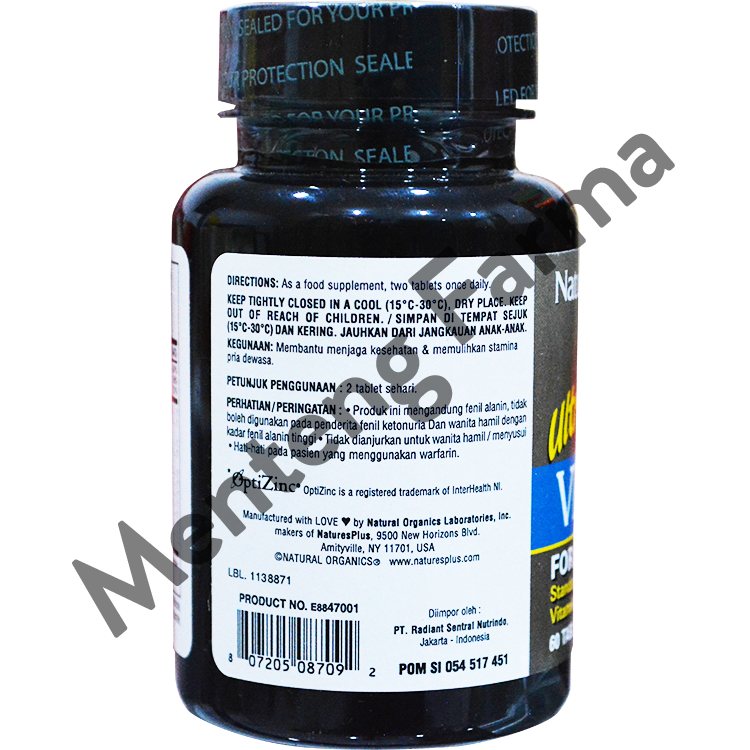 Natures Plus Ultra VIRILE ACTIN 60 Tablet - Suplemen Kesehatan Pria ...