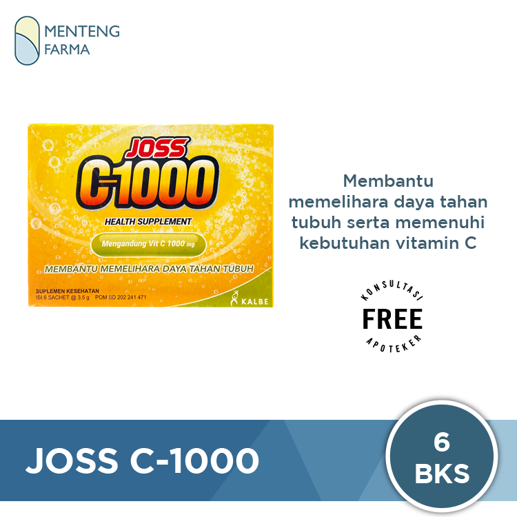 Joss C-1000 Box Isi 12 Sachet - Minuman Serbuk Vitamin C 1000 mg – Apotek