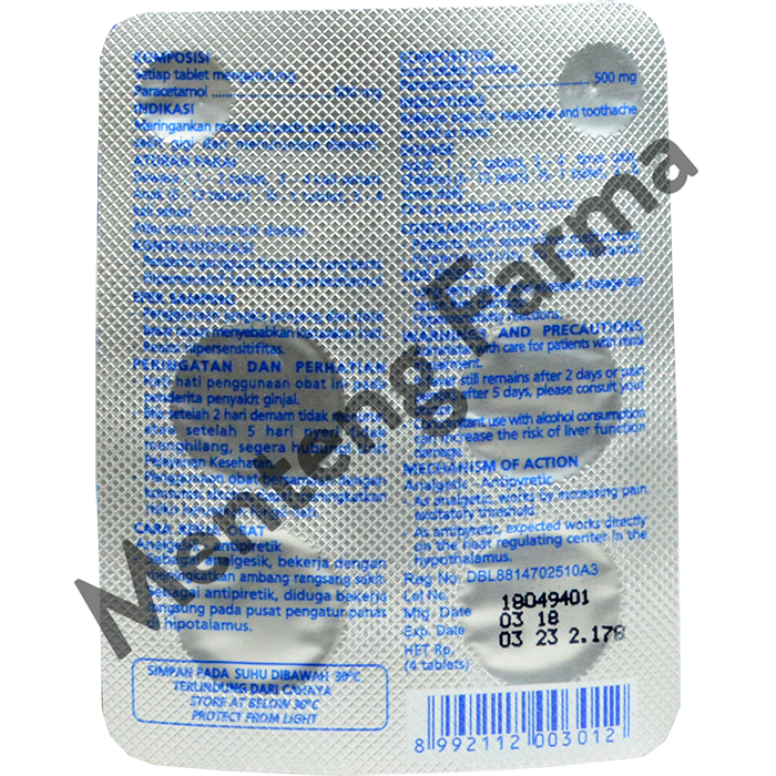 Biogesic Paracetamol - Obat Demam, Pereda Nyeri Sakit Kepala dan Gigi ...