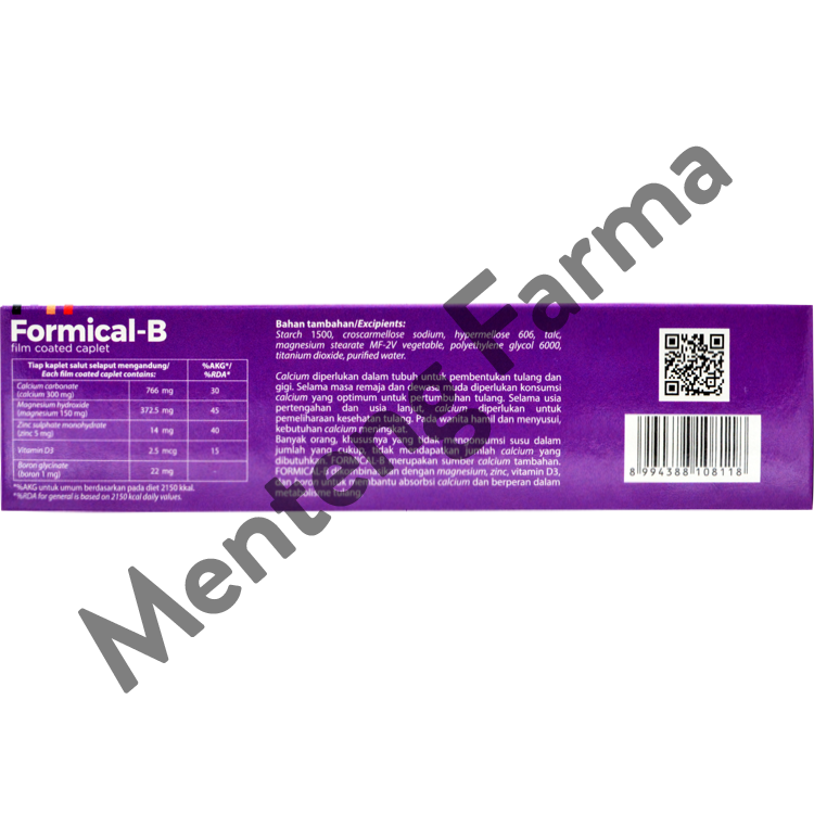 Formical-B 6 Kaplet - Suplemen Penambah Kalsium – Apotek