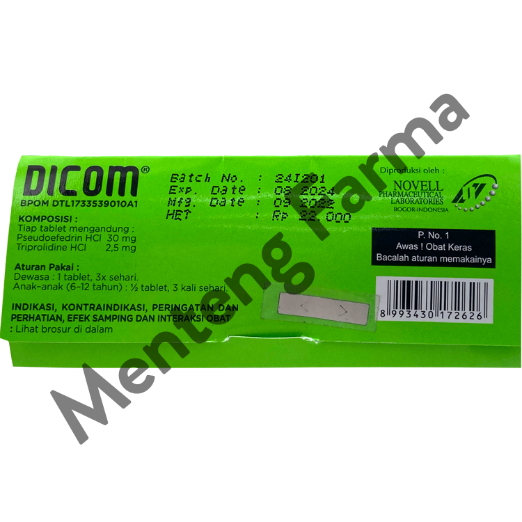 Dicom 10 Tablet - Pereda Hidung Tersumbat – Apotek