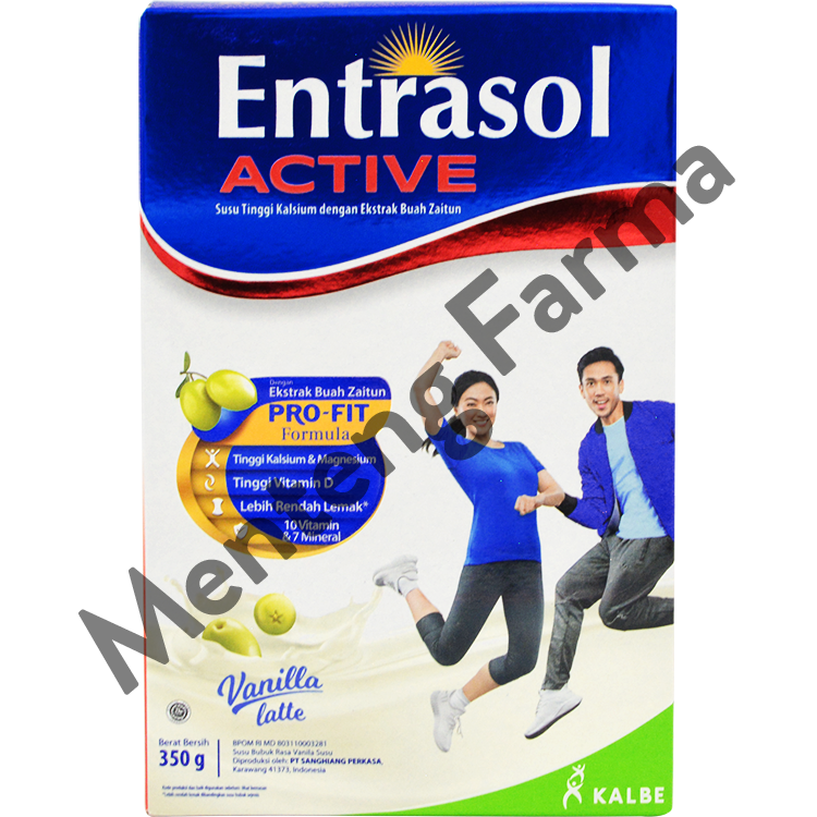 Entrasol Active Vanilla Latte 350 Gram - Susu Tinggi Kalsium Dewasa ...