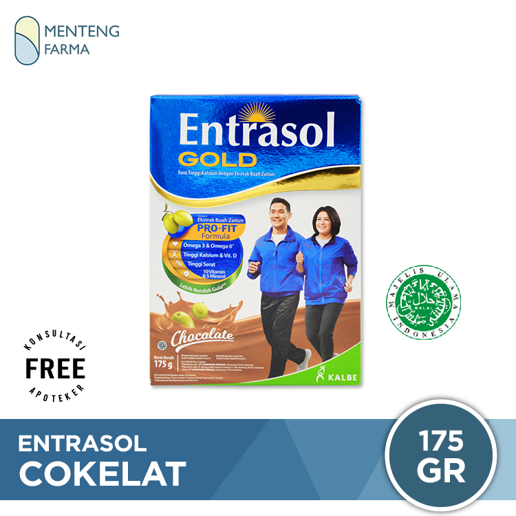Entrasol Gold Chocolate 175 Gram - Susu Tinggi Kalsium Dewasa dan Lans ...