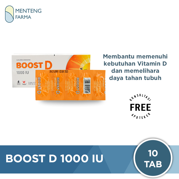 Boost D 1000 IU 10 Tablet - Vitamin D 1000 IU Jaga Imunitas Tubuh – Apotek