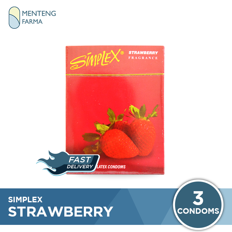 Kondom Simplex Strawberry Fragrance - Isi 3 – Apotek